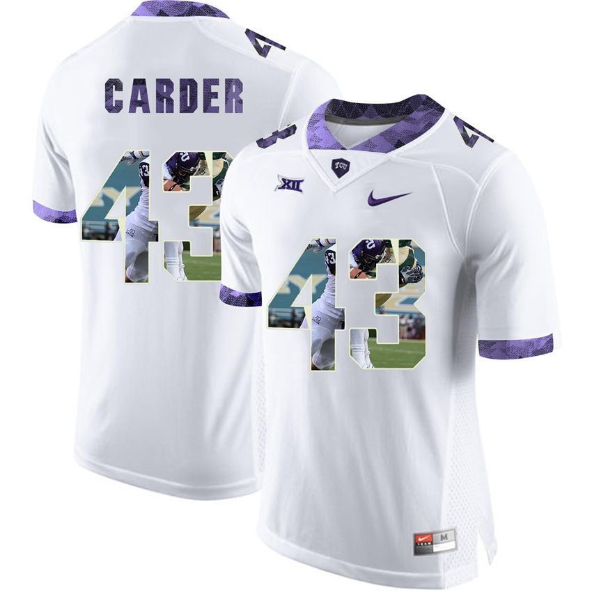 TCU Horned Frogs White Tank Carder College Football Jersey - Bluefink