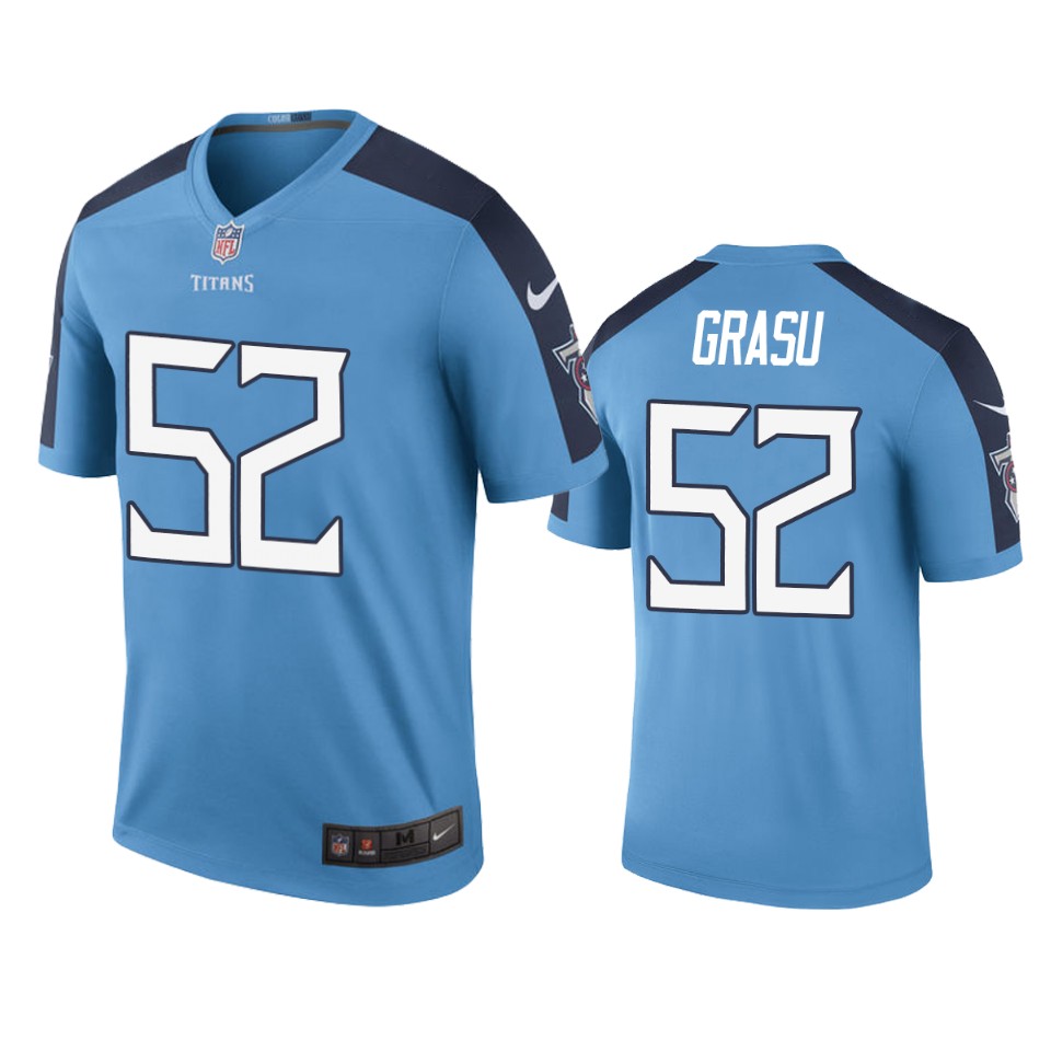 Tennessee Titans Hronis Grasu Light Blue Color Rush Legend Jersey ...