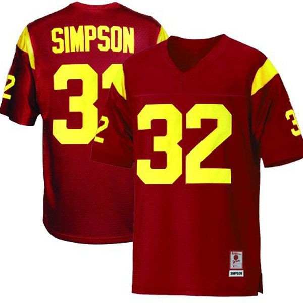 USC Trojans #32 O.J. Simpson Red Football Jersey - Bluefink