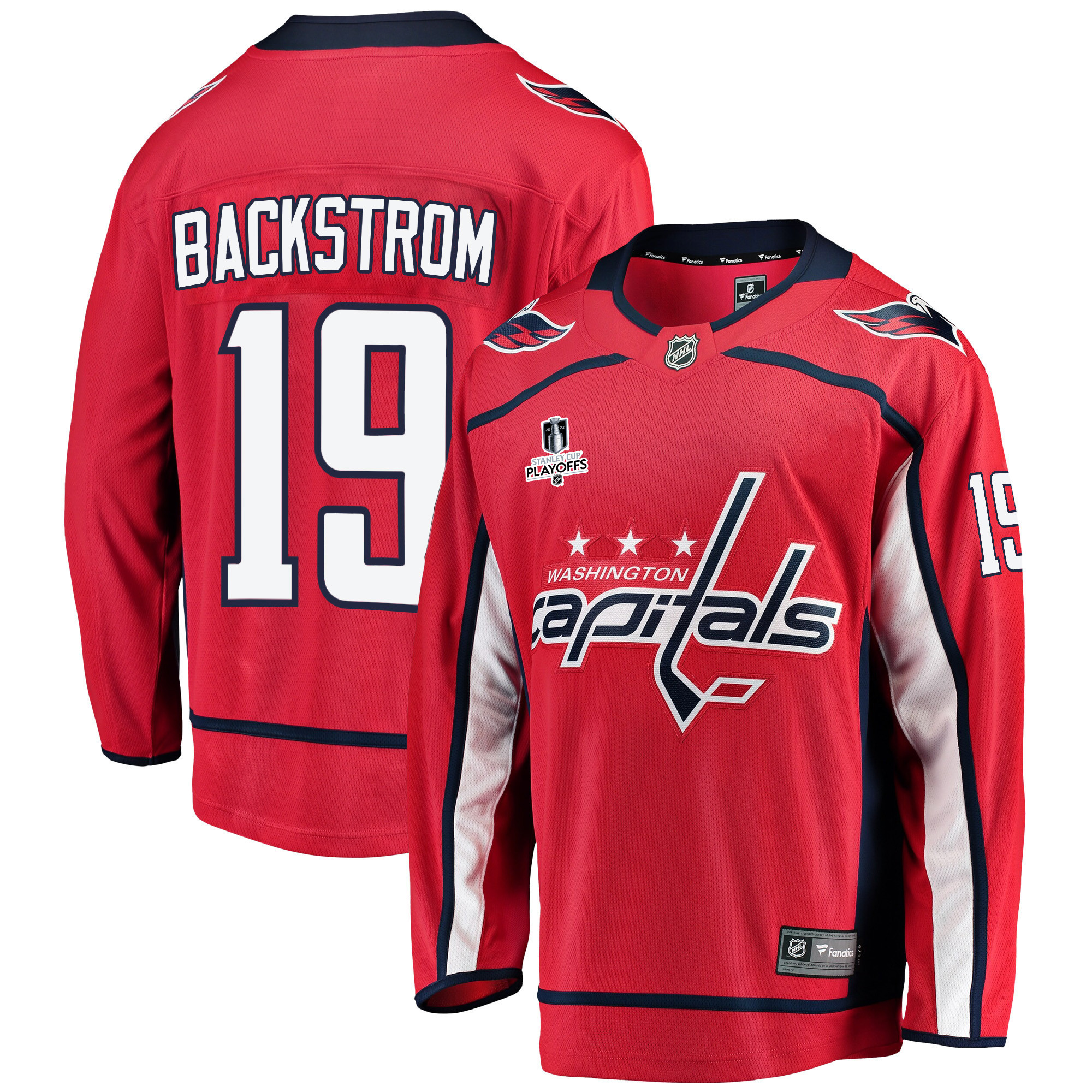 Washington Capitals Nicklas Backstrom 19 Home 2022 Stanley Cup Playoffs ...