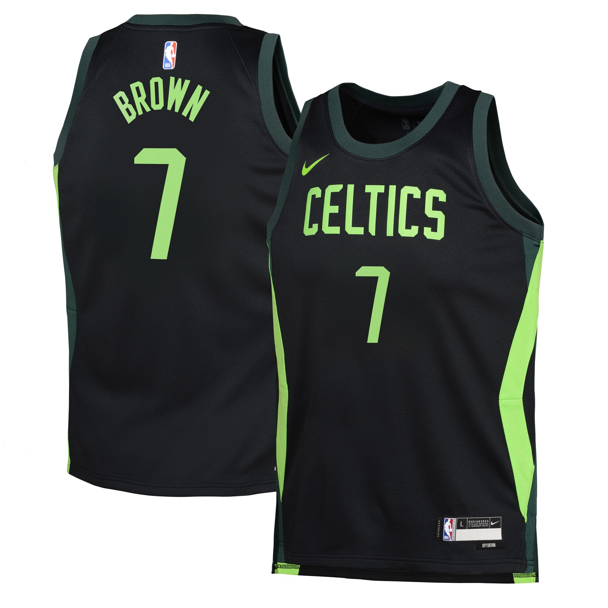 Boston Celtics Nike City Edition Swingman Jersey 2024 - Black - Jaylen ...