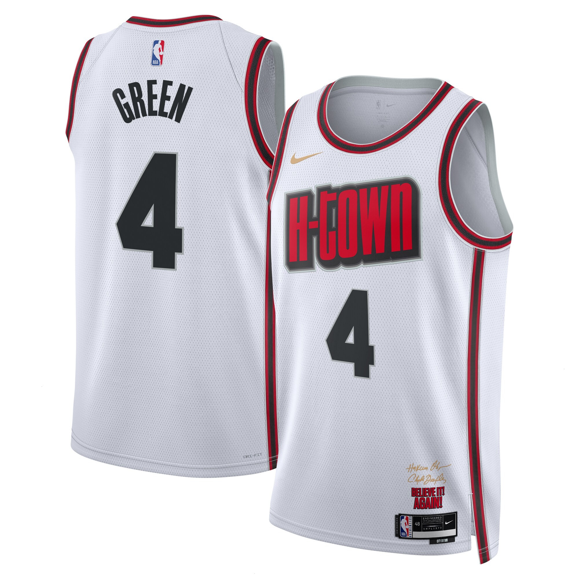Houston Rockets Nike City Edition Swingman Jersey 2024 - White - Jalen ...