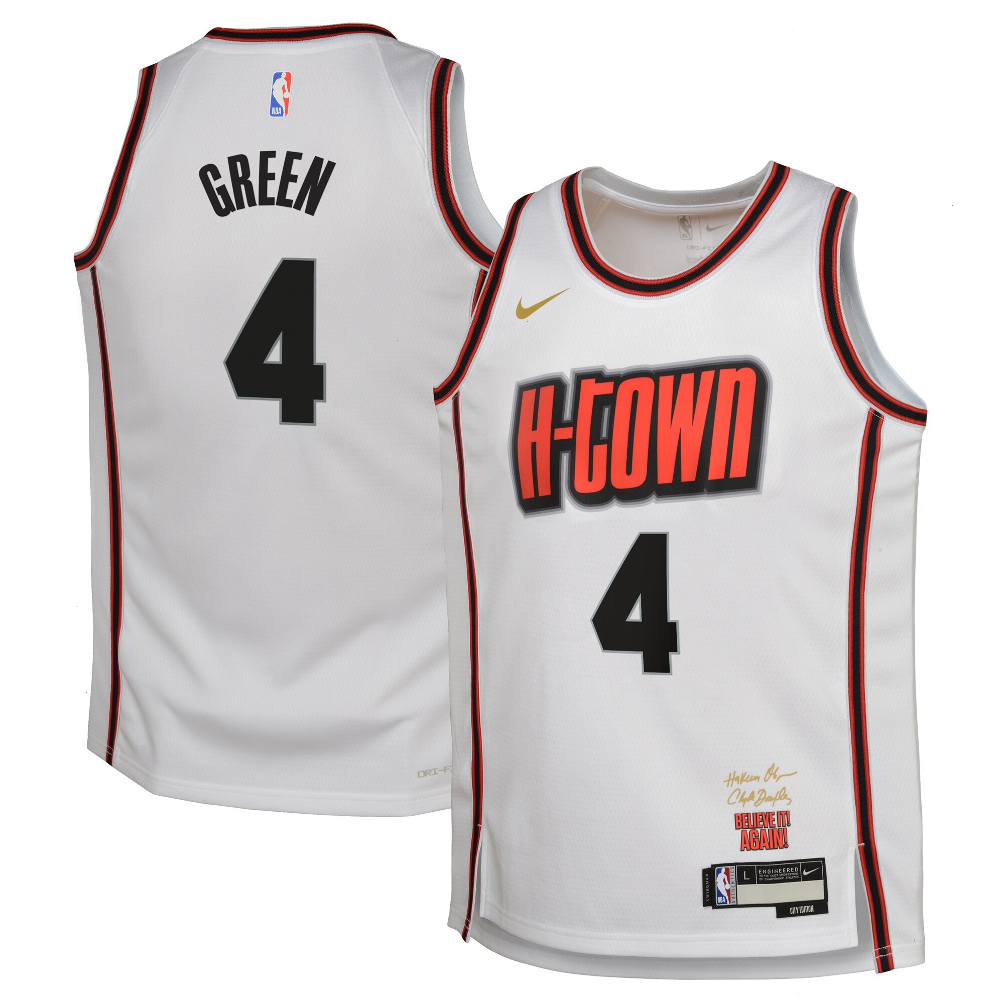 Houston Rockets Nike City Edition Swingman Jersey 2024 - White - Jalen ...
