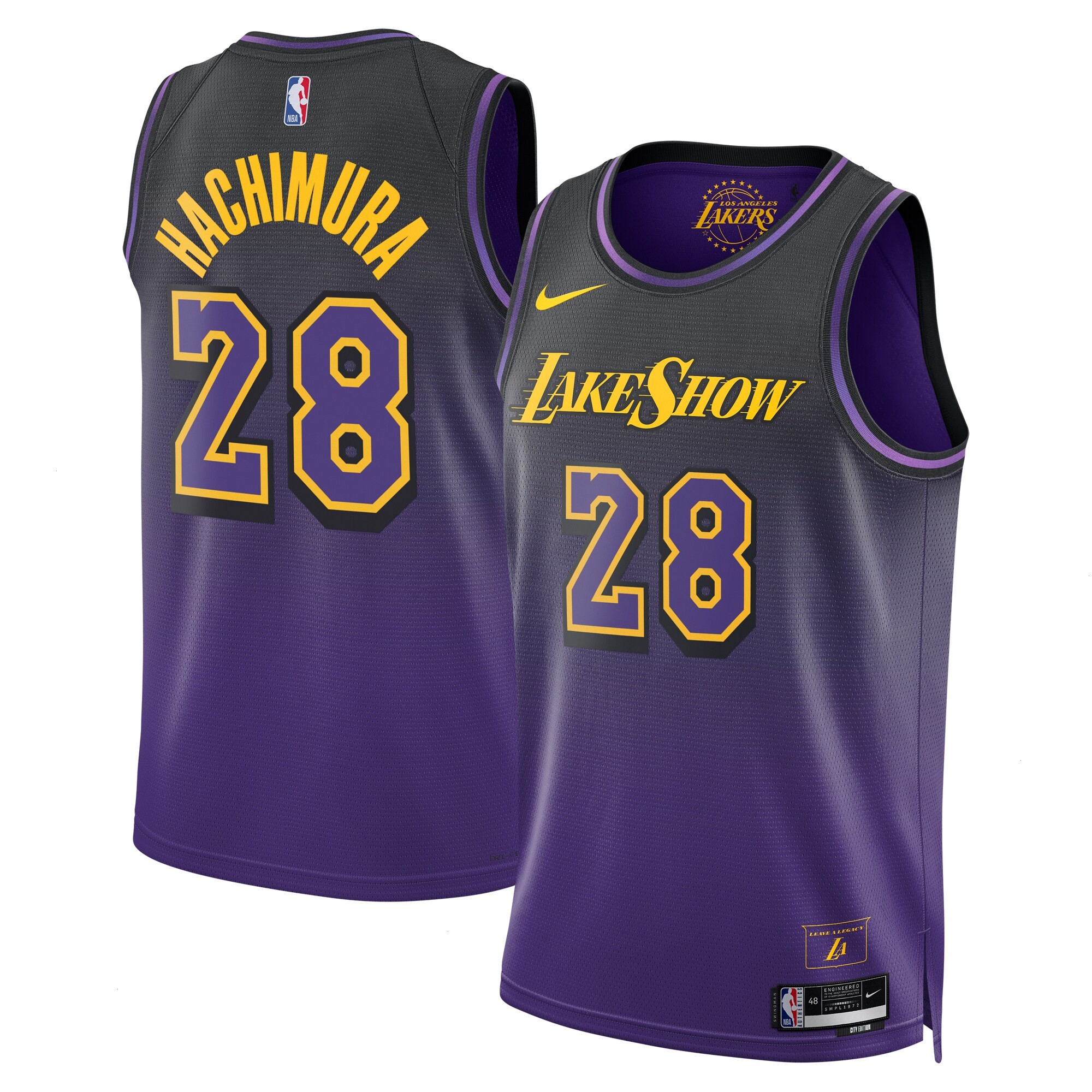 Los Angeles Lakers Nike City Edition Swingman Jersey 2024 - Purple ...