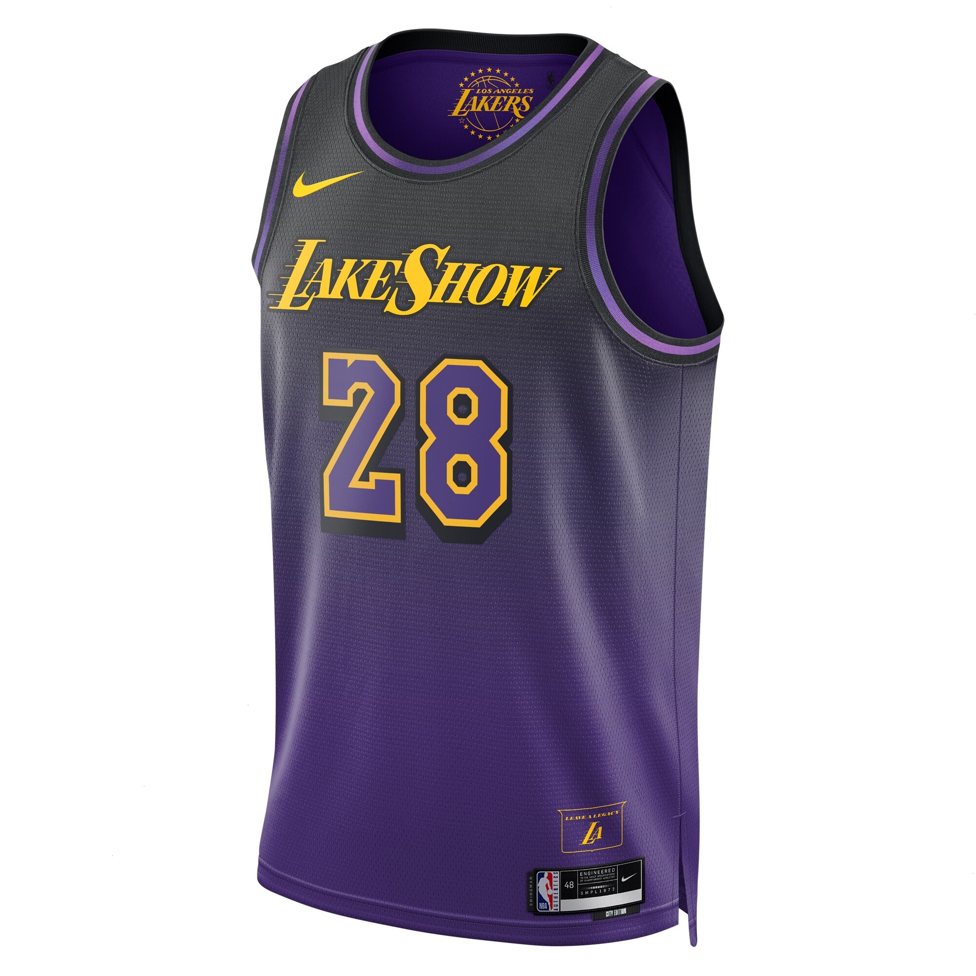 Los Angeles Lakers Nike City Edition Swingman Jersey 2024 - Purple ...