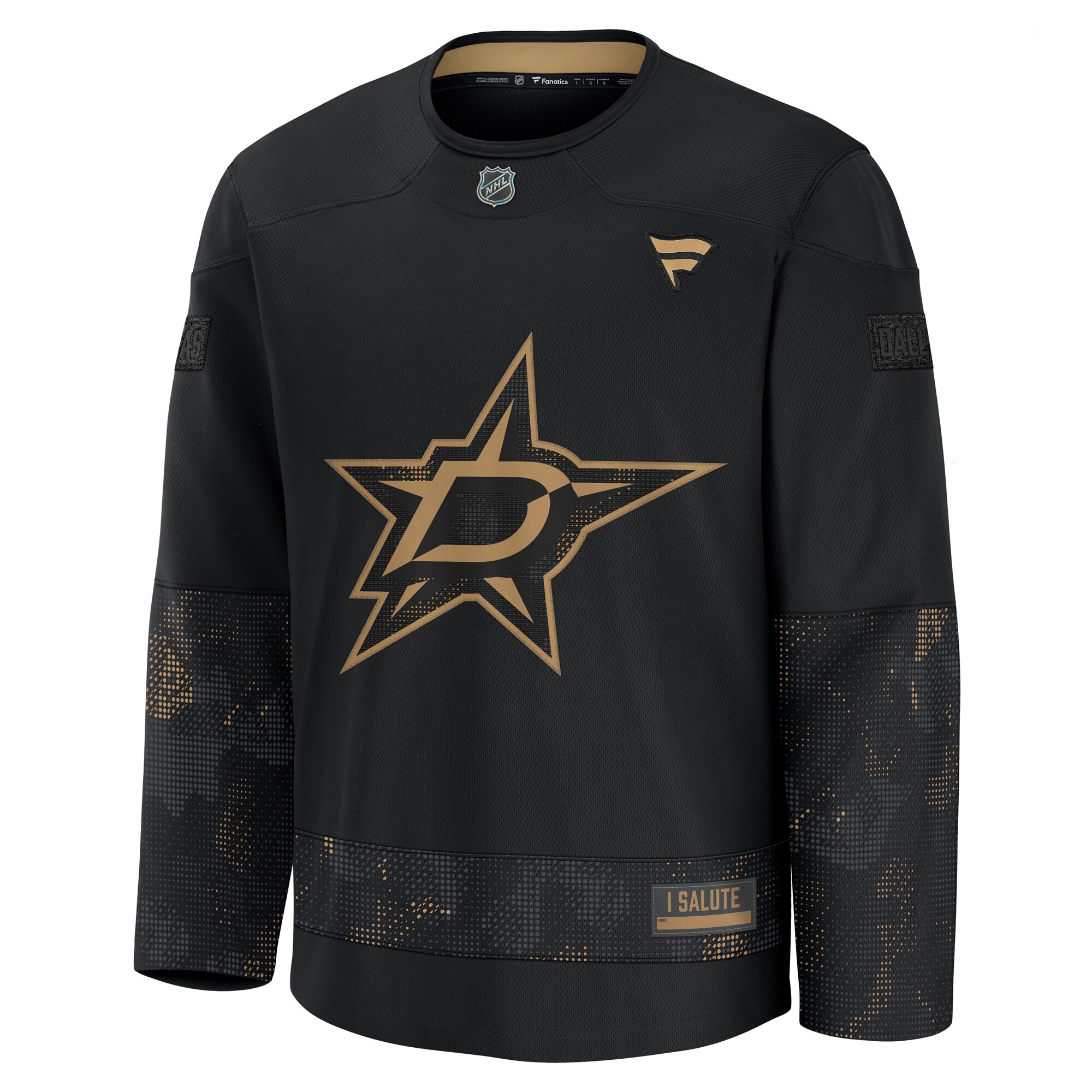 Men's Dallas Stars Fanatics Black 2024 Military Appreciation Practice ...