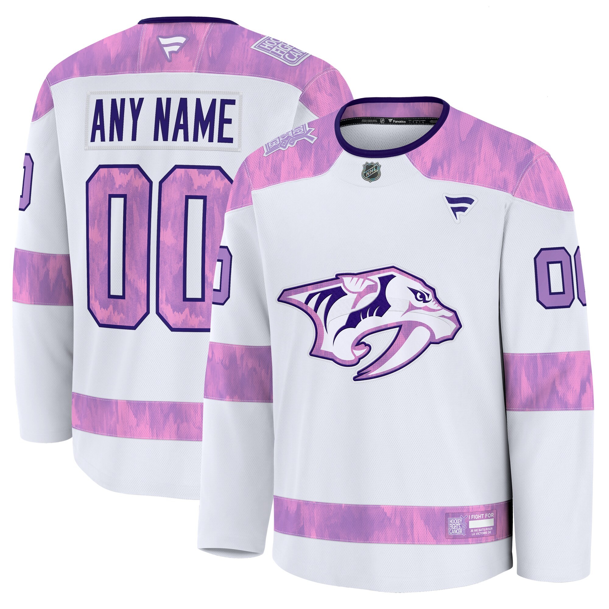 Men's Nashville Predators Fanatics White 2024 Hockey Fights Cancer ...