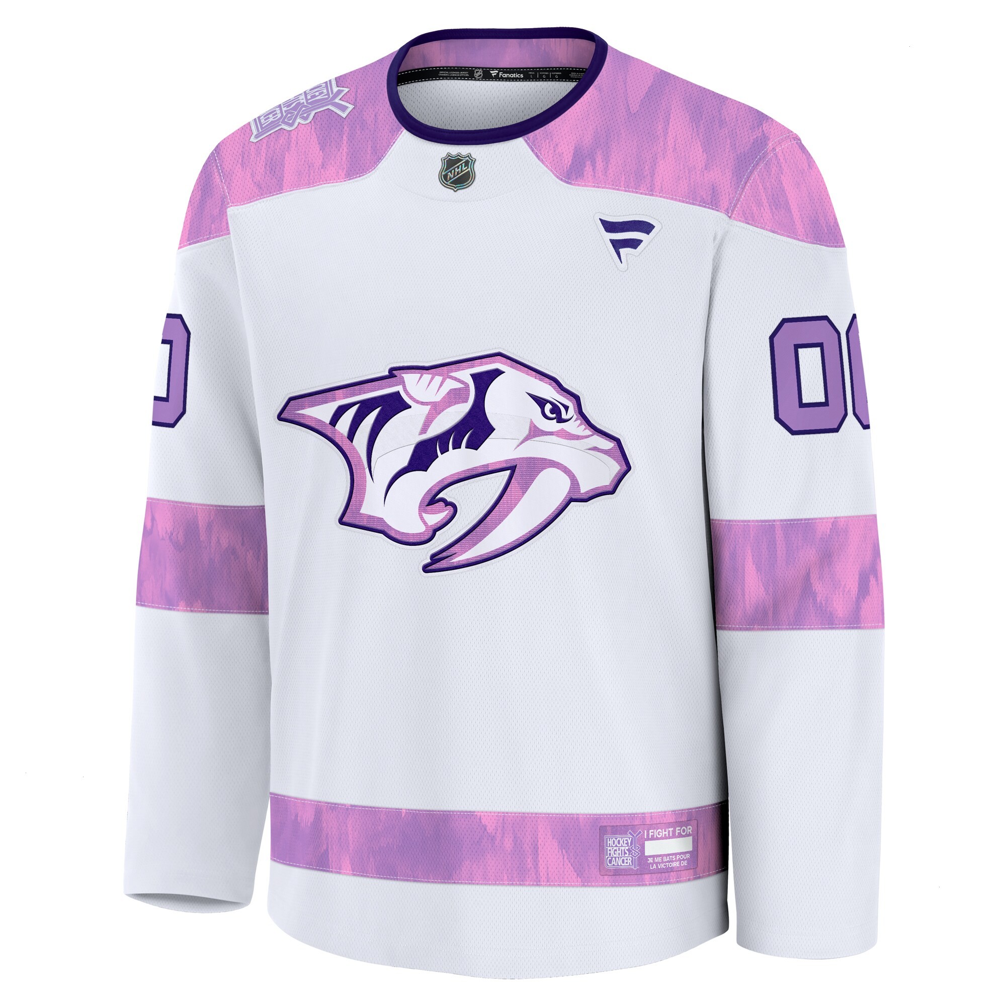 Men's Nashville Predators Fanatics White 2024 Hockey Fights Cancer ...