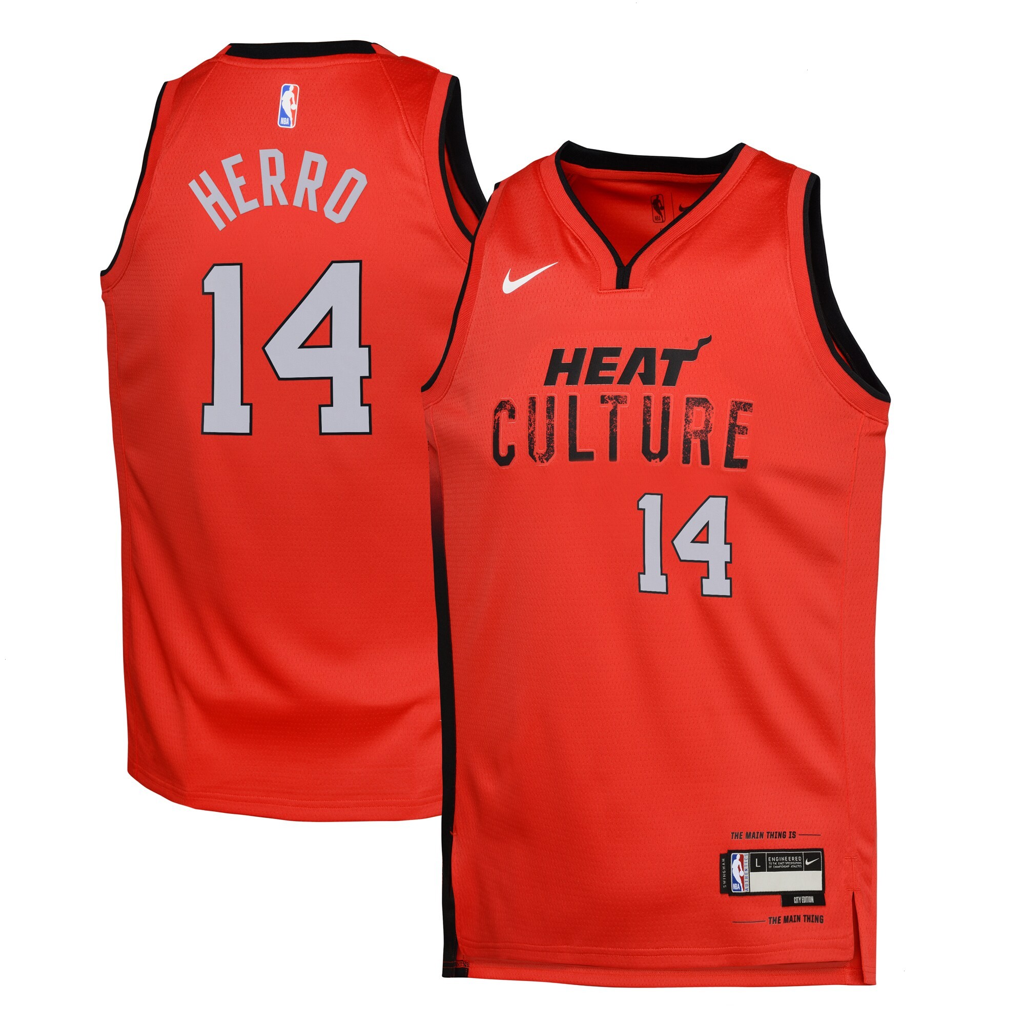 Miami Heat Nike City Edition Swingman Jersey 2024 - Red - Tyler Herro - Youth - Bluefink