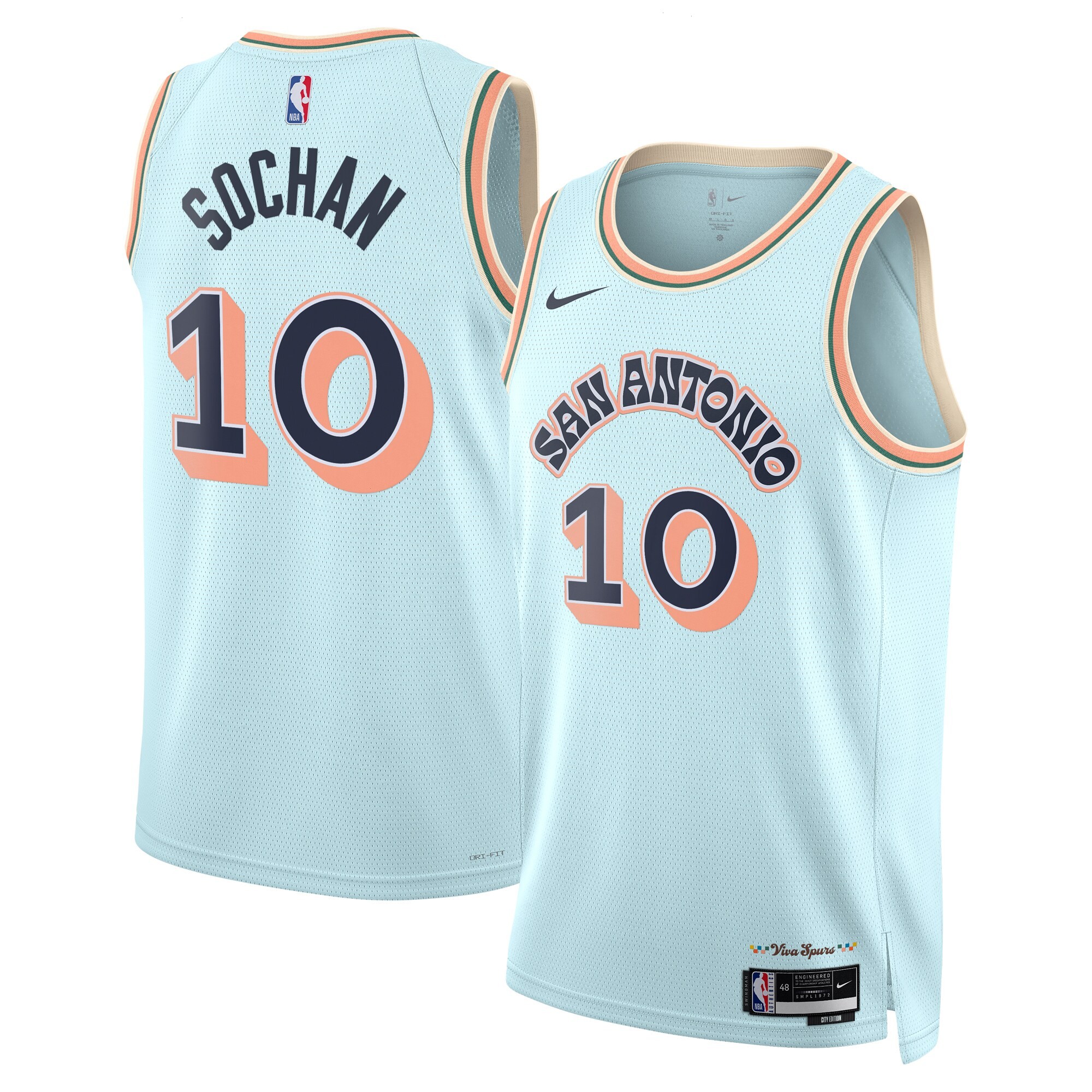 San Antonio Spurs Nike City Edition Swingman Jersey 2024 - Blue - Jeremy Sochan - Unisex - Bluefink