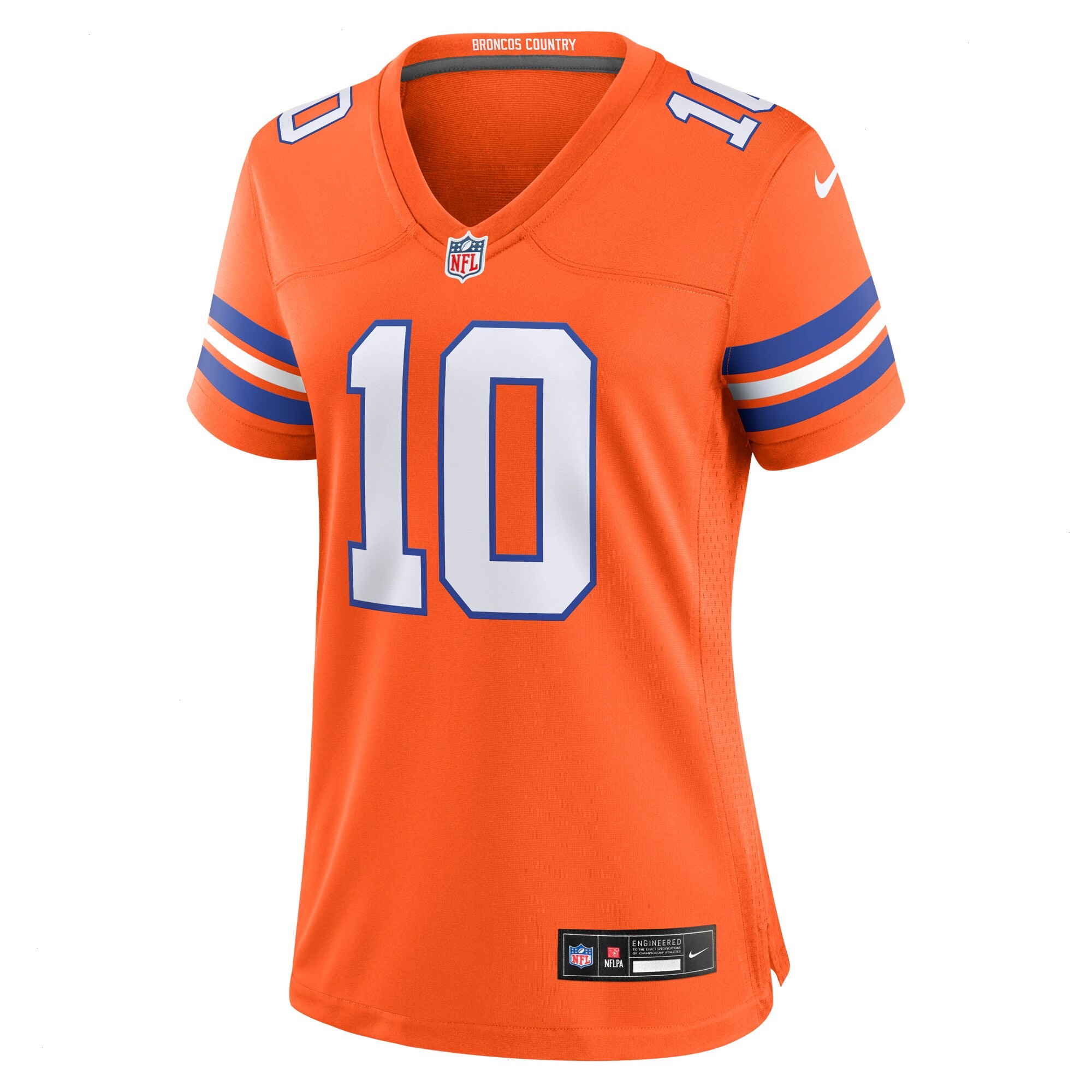 Women's Denver Broncos Bo Nix Nike Orange Mile High Collection 1977 ...
