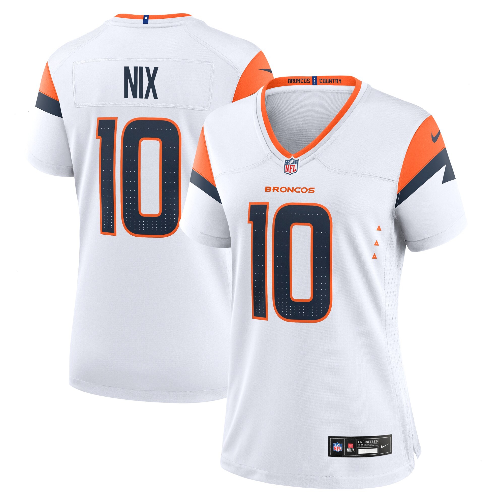 Women's Denver Broncos Bo Nix Nike White Game Jersey - Bluefink