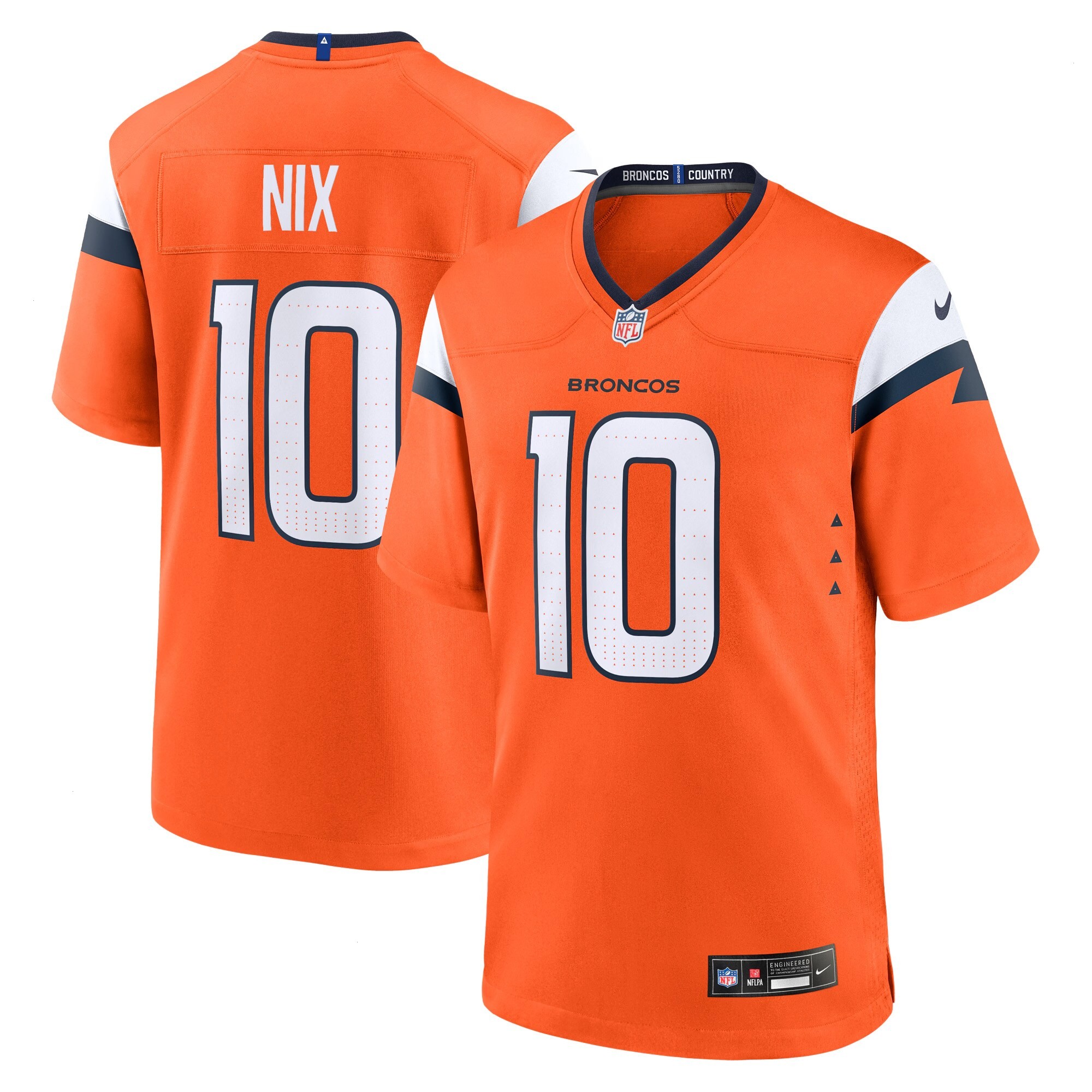 Youth Denver Broncos Bo Nix Nike Orange Team Game Jersey - Bluefink